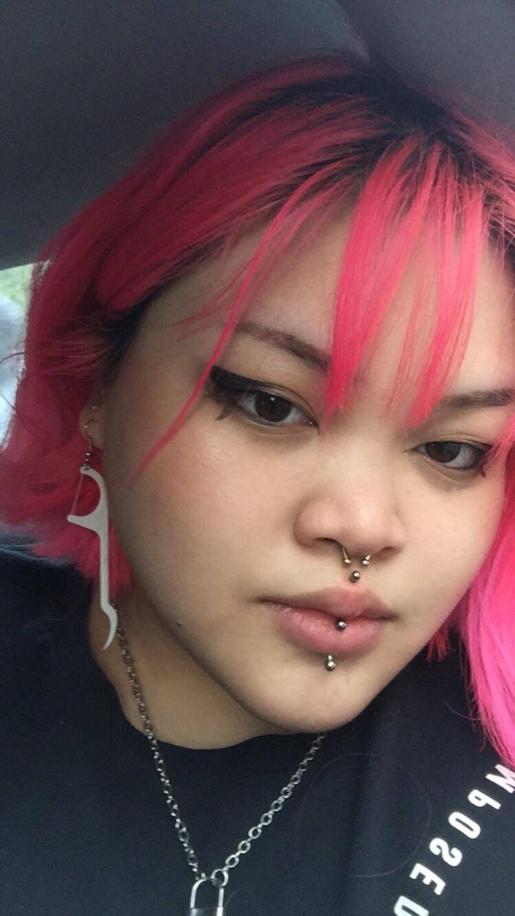 i have always wanted a medusa 😁 finally got mine pierced today. excuse the smudged makeup, it ...