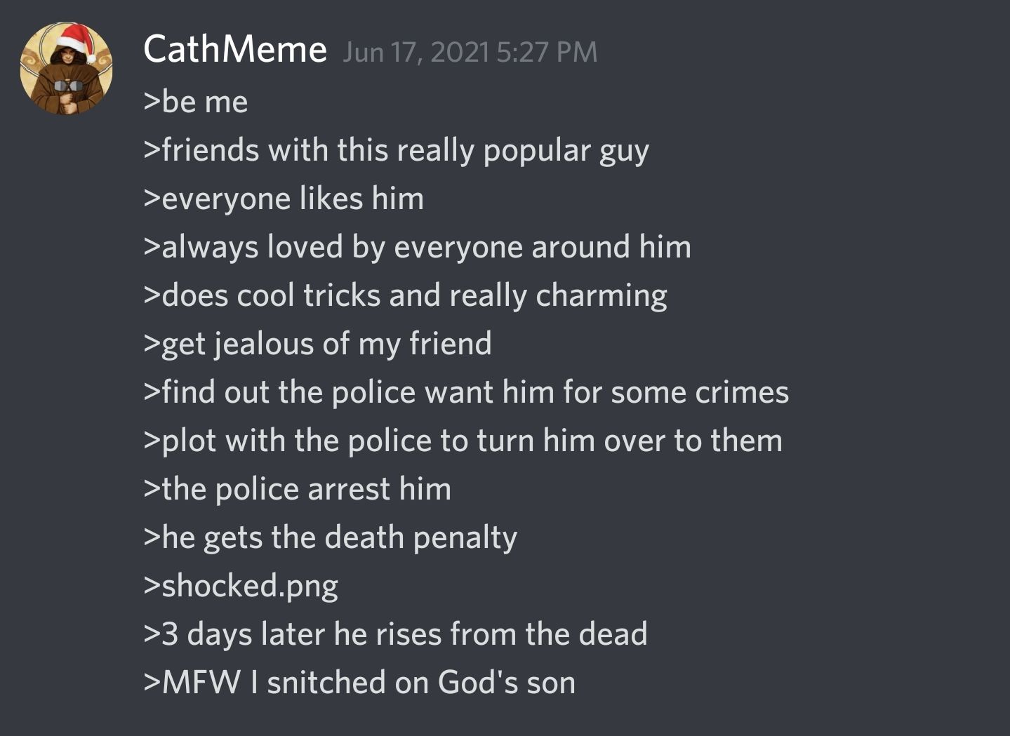 I hope y'all like Greentext format memes | Scrolller