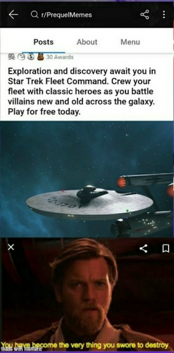 I just a star trek ad on r/PREQUELMEMES!!!!!!!! | Scrolller