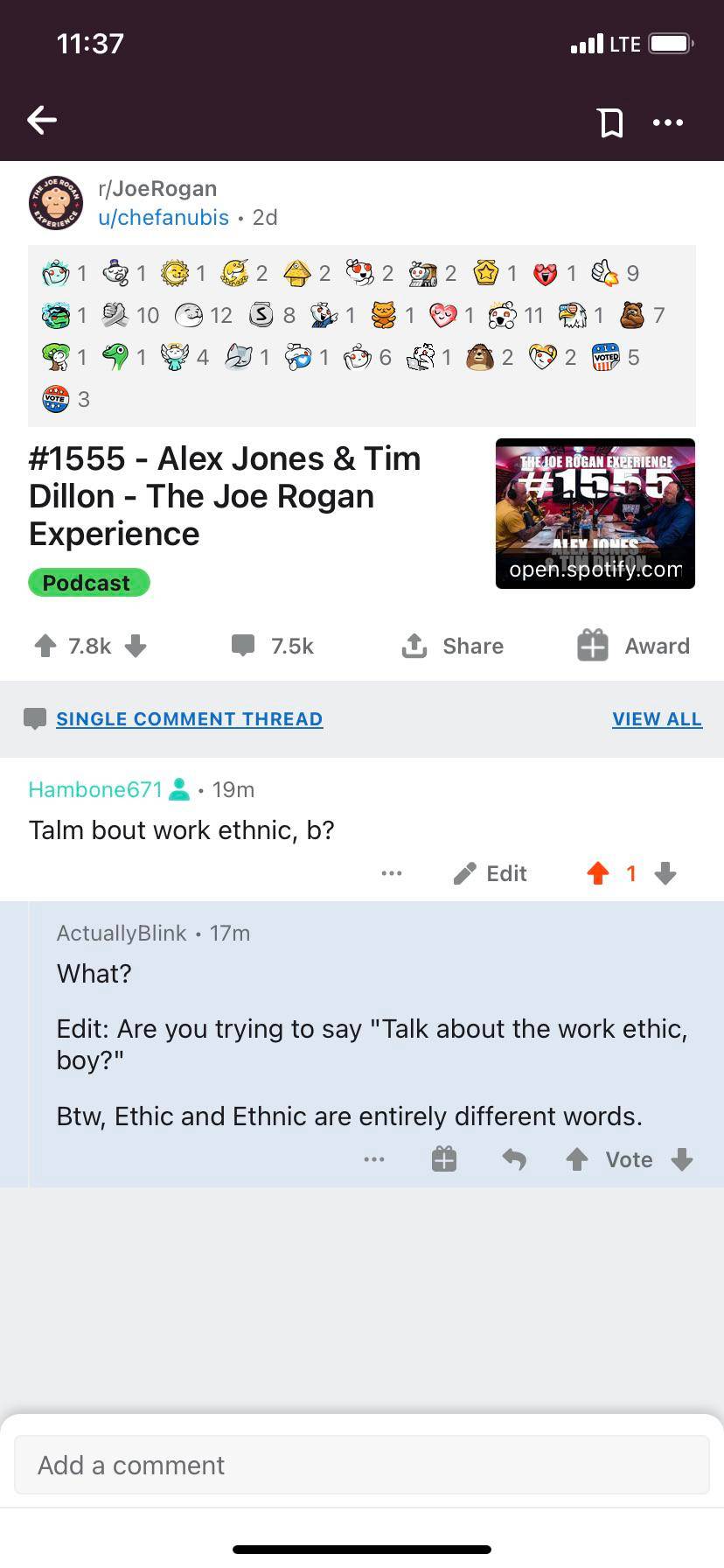 I just got Educated by Rogan Reddit intellect! | Scrolller