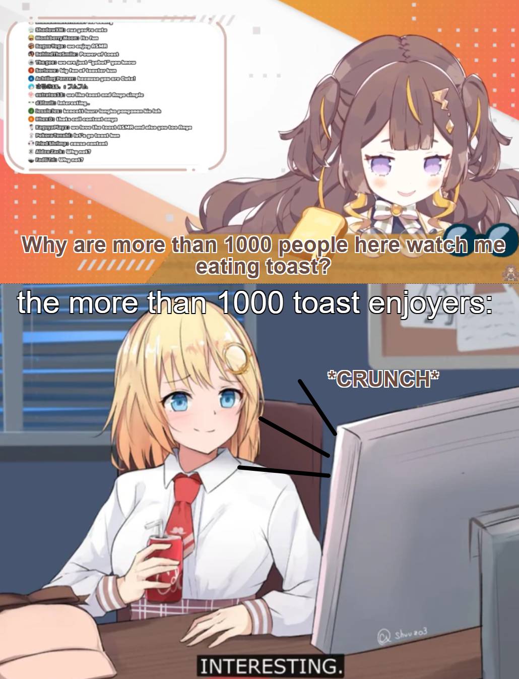 I love her toast streams | Scrolller