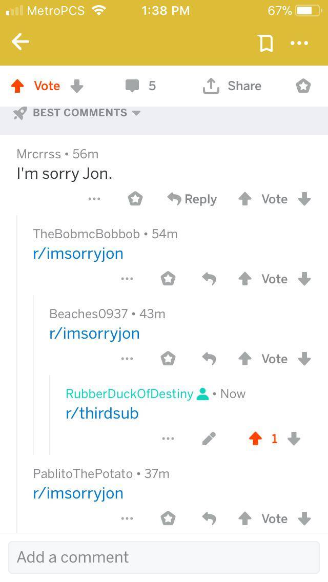 I’m sorry, Jon. | Scrolller