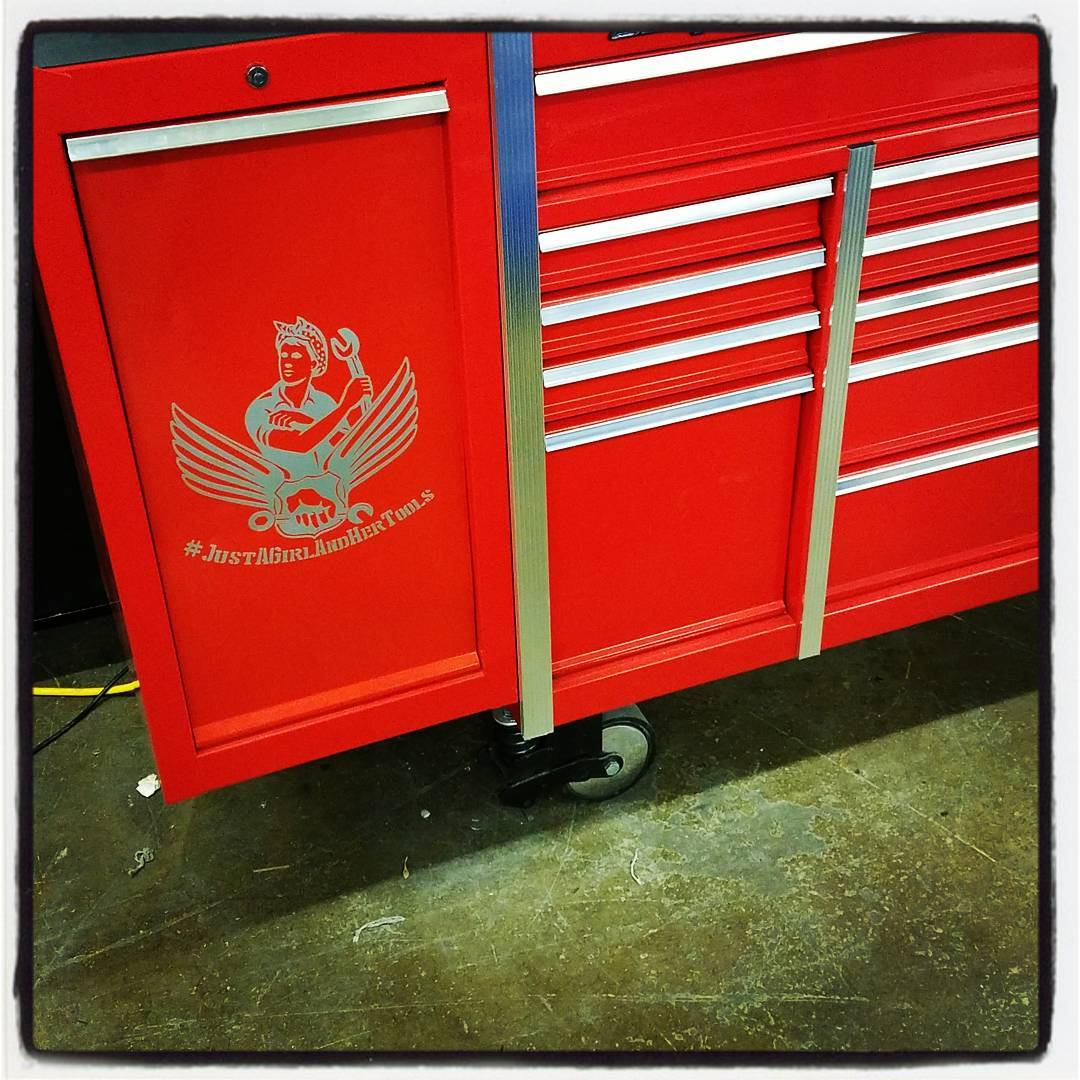 I made a custom vinyl logo for my toolbox! #JustAGirlAndHerTools | Scrolller