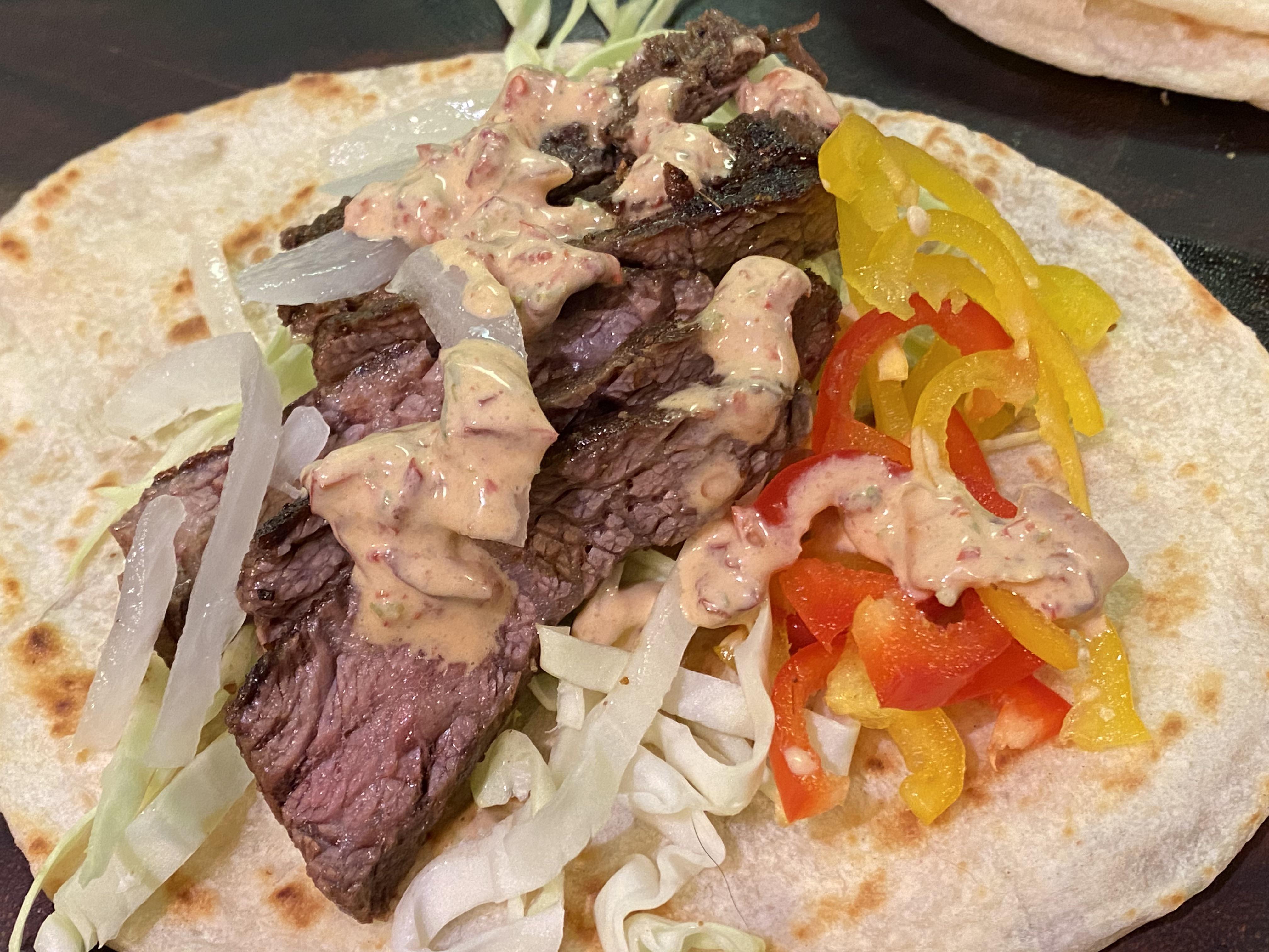 I Made flank steak tacos with chipotle adobo crema mexicana | Scrolller