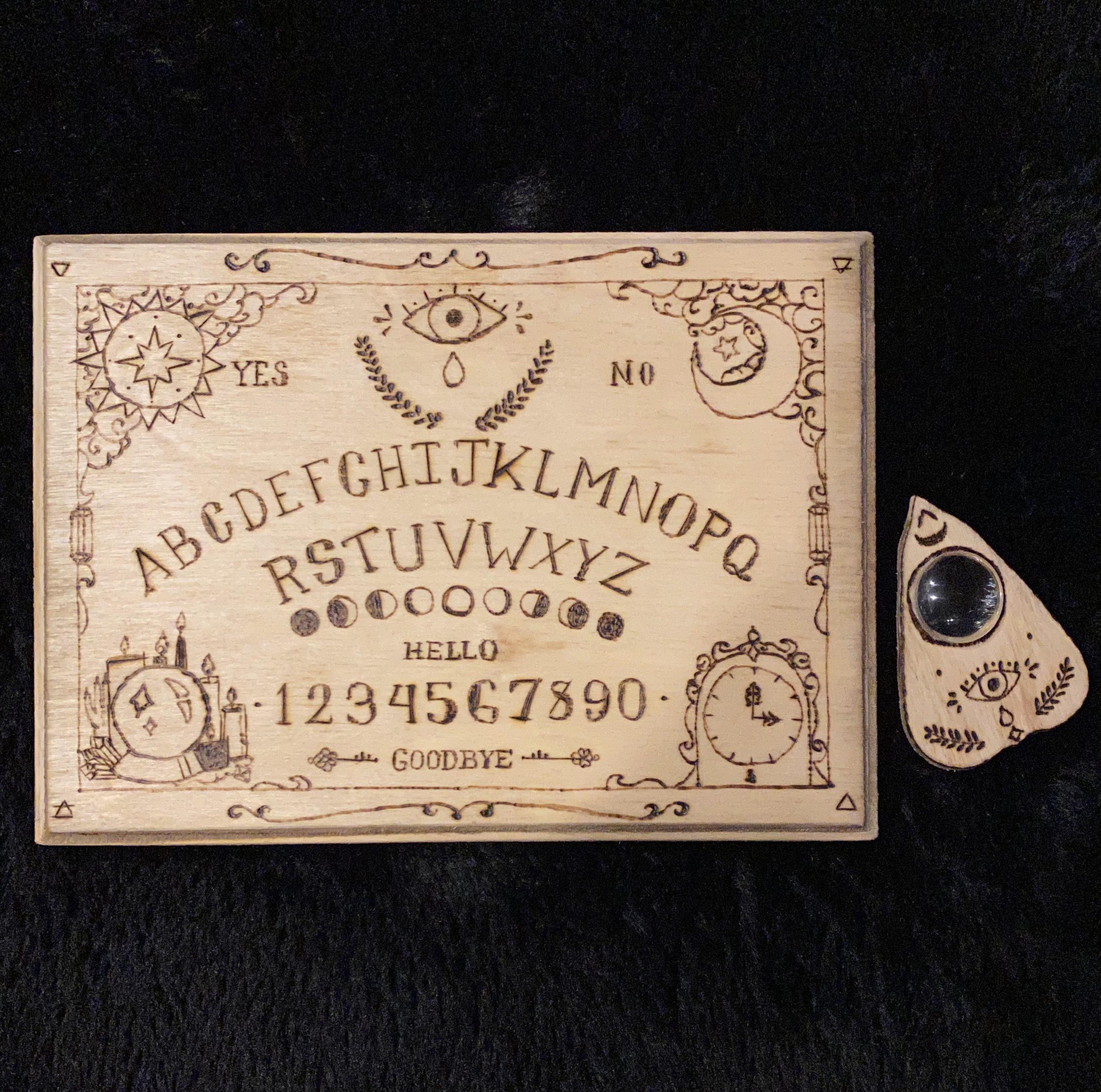 I made myself a mini ouija board and matching planchette! | Scrolller