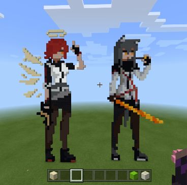 I made some pixel art by @4QW51 on Twitter in Minecraft | Scrolller