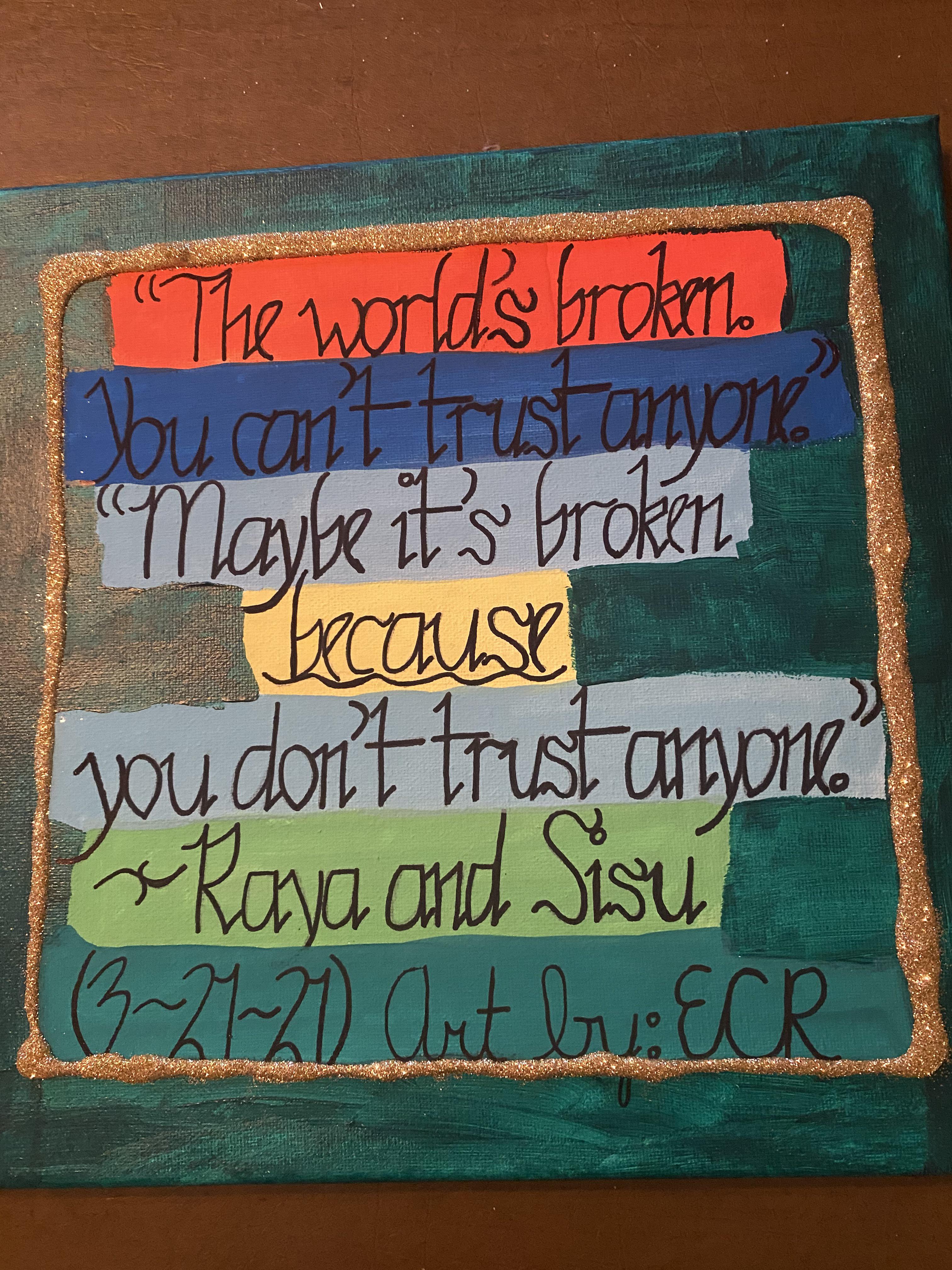 I made this painting because I love this interaction between Raya and Sisu! | Scrolller