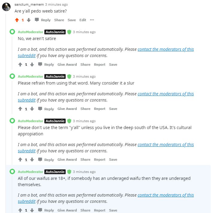 I managed to trigger the auto-mod 4 times with just one message. Who wants to try to break the ...