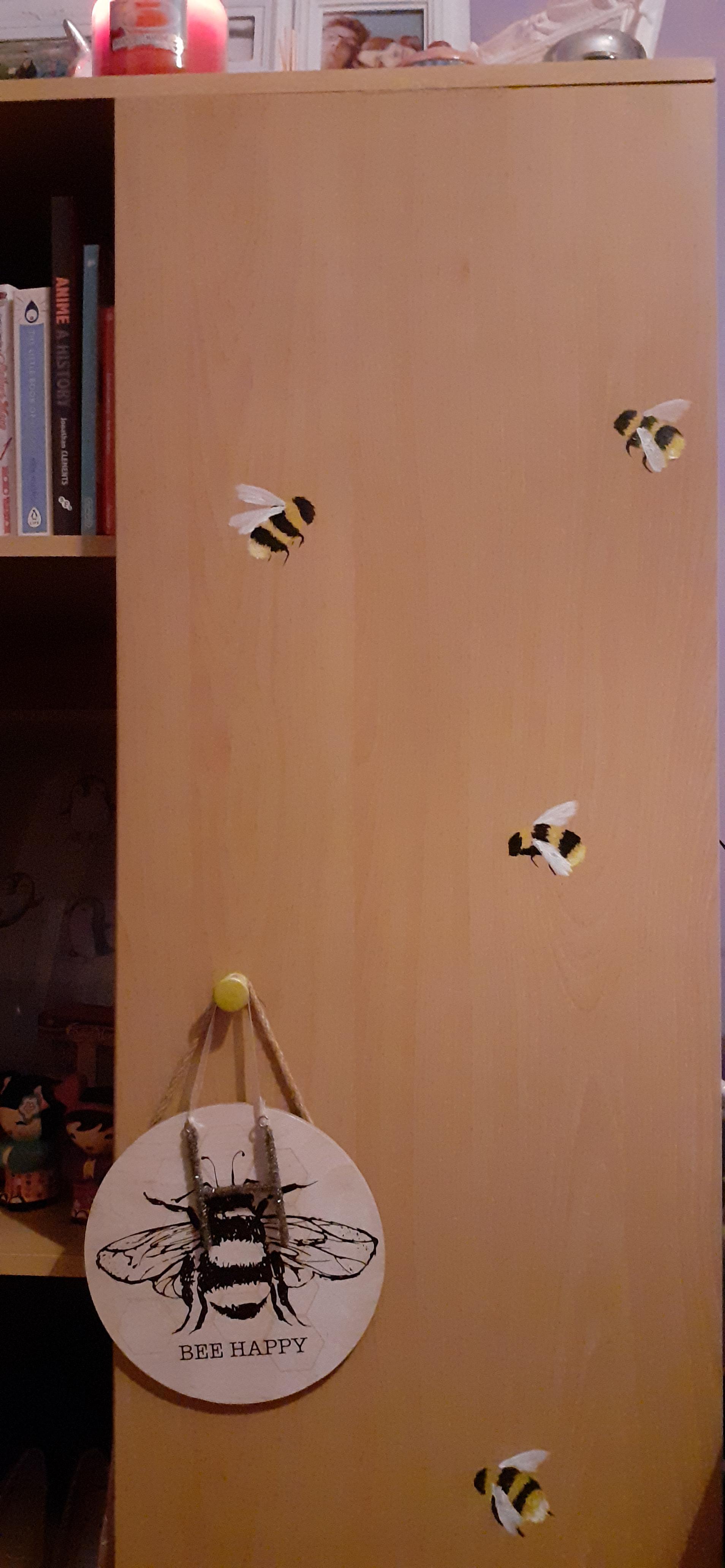 I painted these bees on my wardrobe while self isolating today | Scrolller