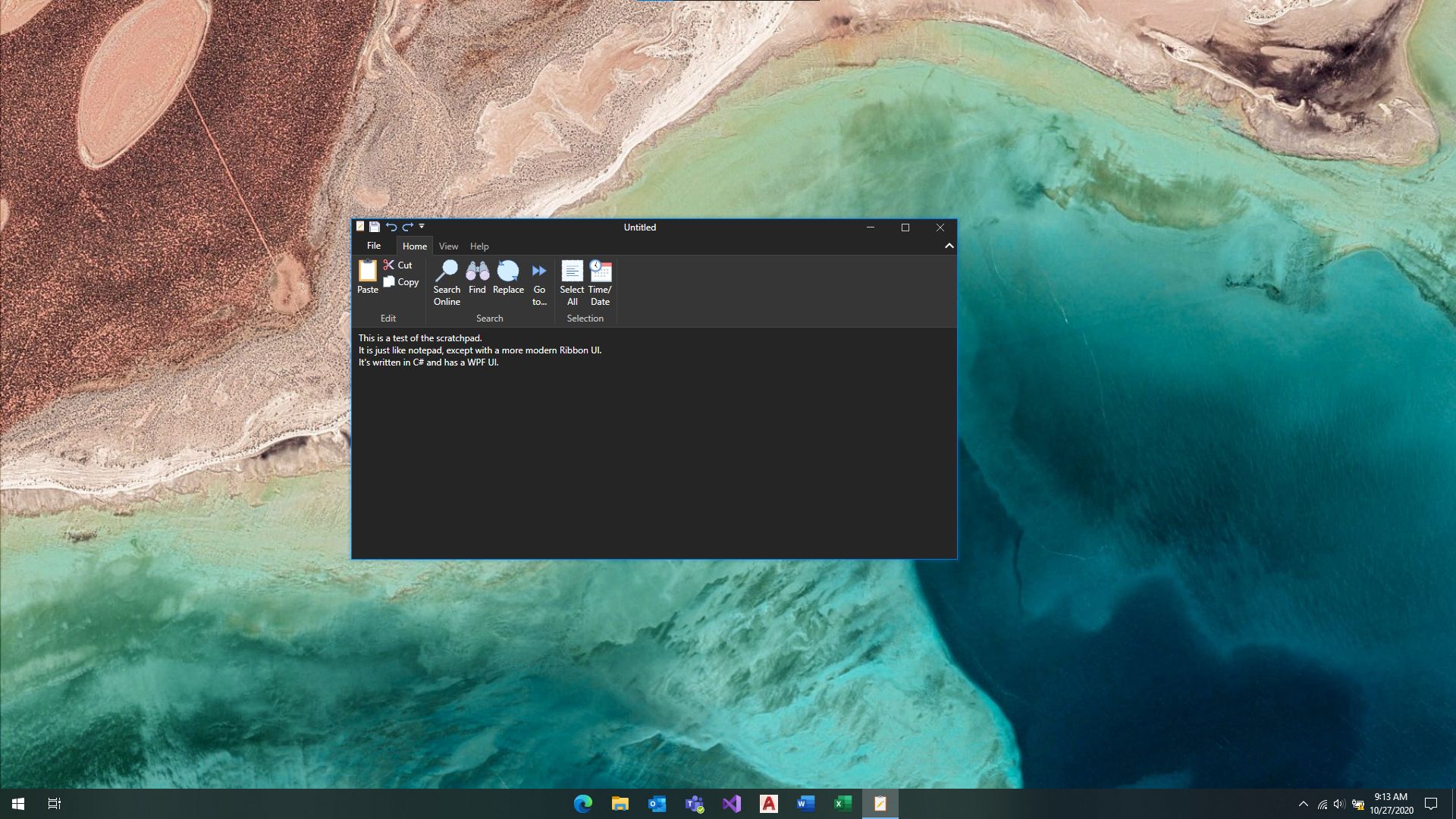 I think Notepad has an ancient UI, so I decided to start a WPF project to update it to a Ribbon ...