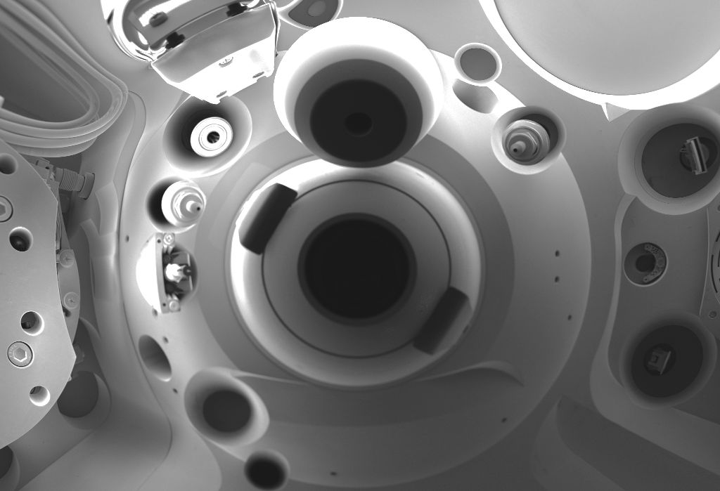 I took a picture of a scanning electron microscope from inside the SEM using an electron mirror ...