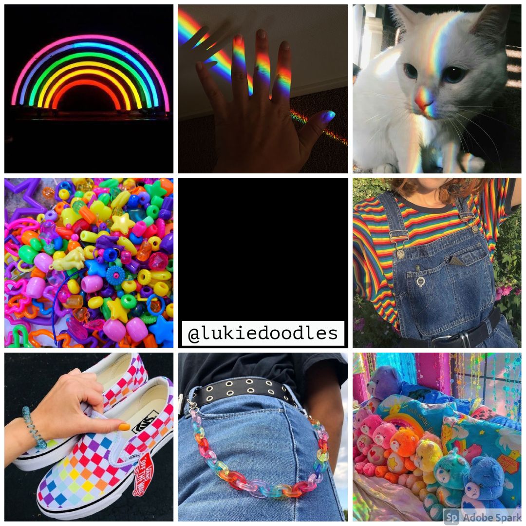 I wanted to make a rainbow/kidcore moodboard for some time!! Here it is!! | Scrolller