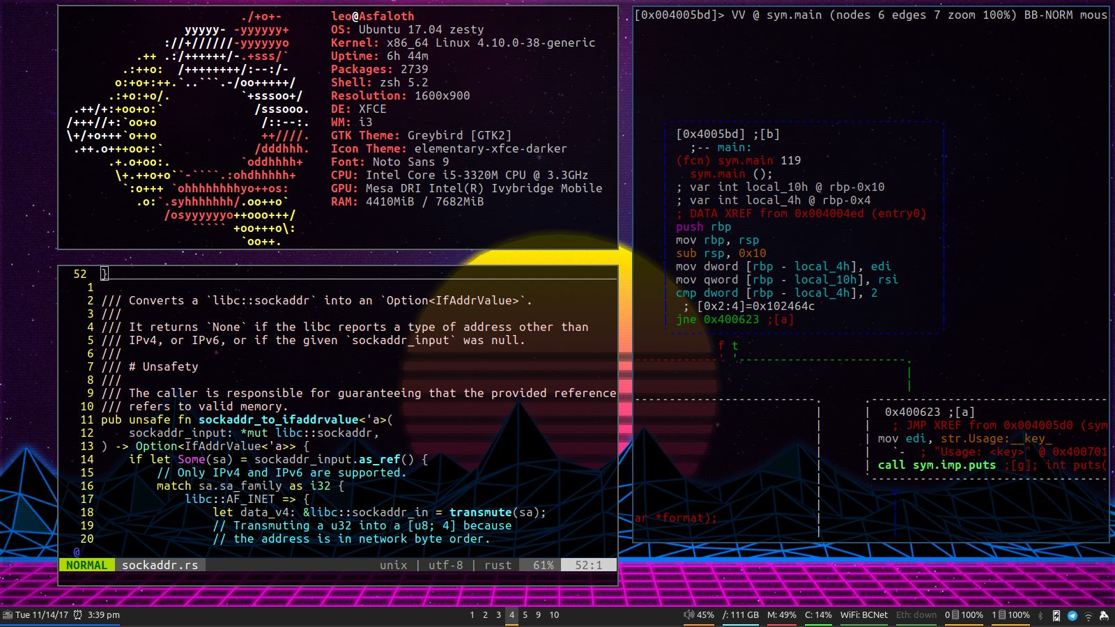 [i3/XFCE] Reverse Engineering Workstation (Thinkpad T430s) | Scrolller