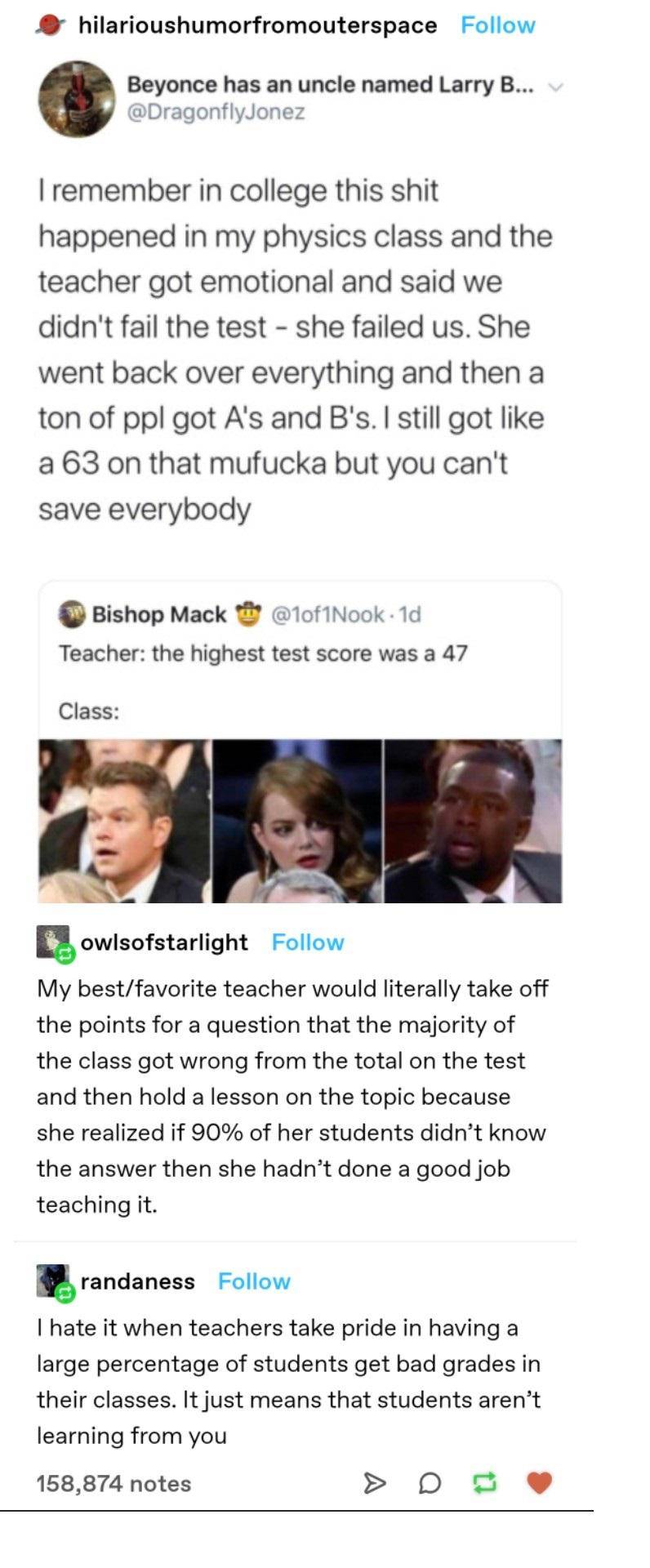 If more than half of your class fails you failed as a teacher | Scrolller