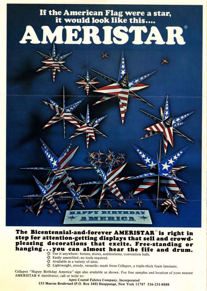 "If the American Flag were a star, it would look like this....AMERISTAR" - 1976 ad | Scrolller