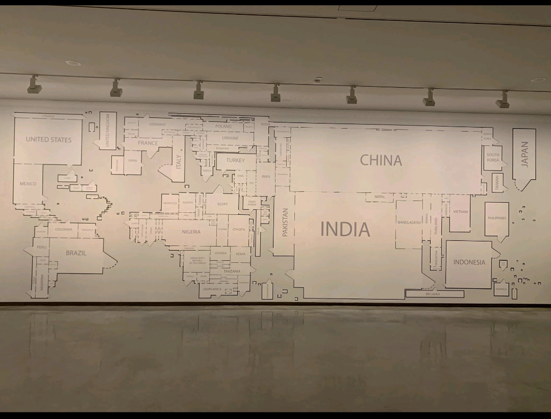 If the world was a floor plan - room size according to population. By artist Louisa Bufardeci ...