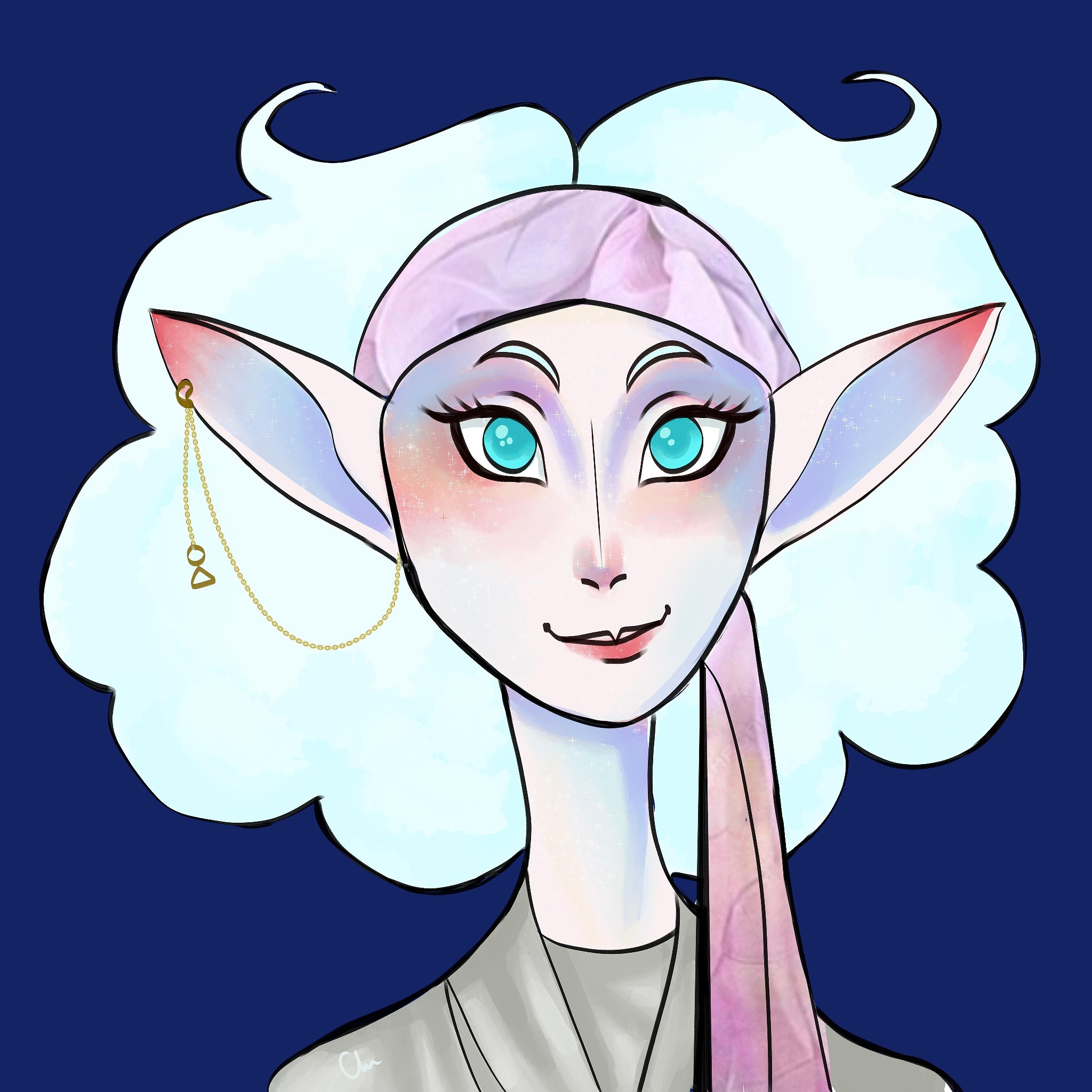 I'm make a sci fi webtoon, and this character has white opal skin, what would be the best way to ...