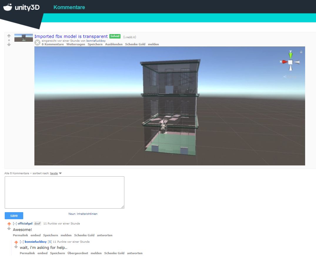 Imported fbx model is transparent | Scrolller