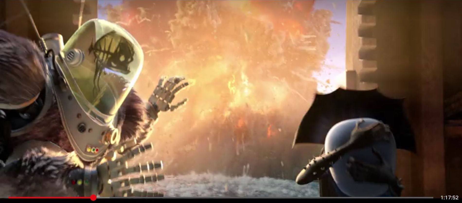 In Megamind, after explosion you can see minion's skeleton showing through his skin | Scrolller