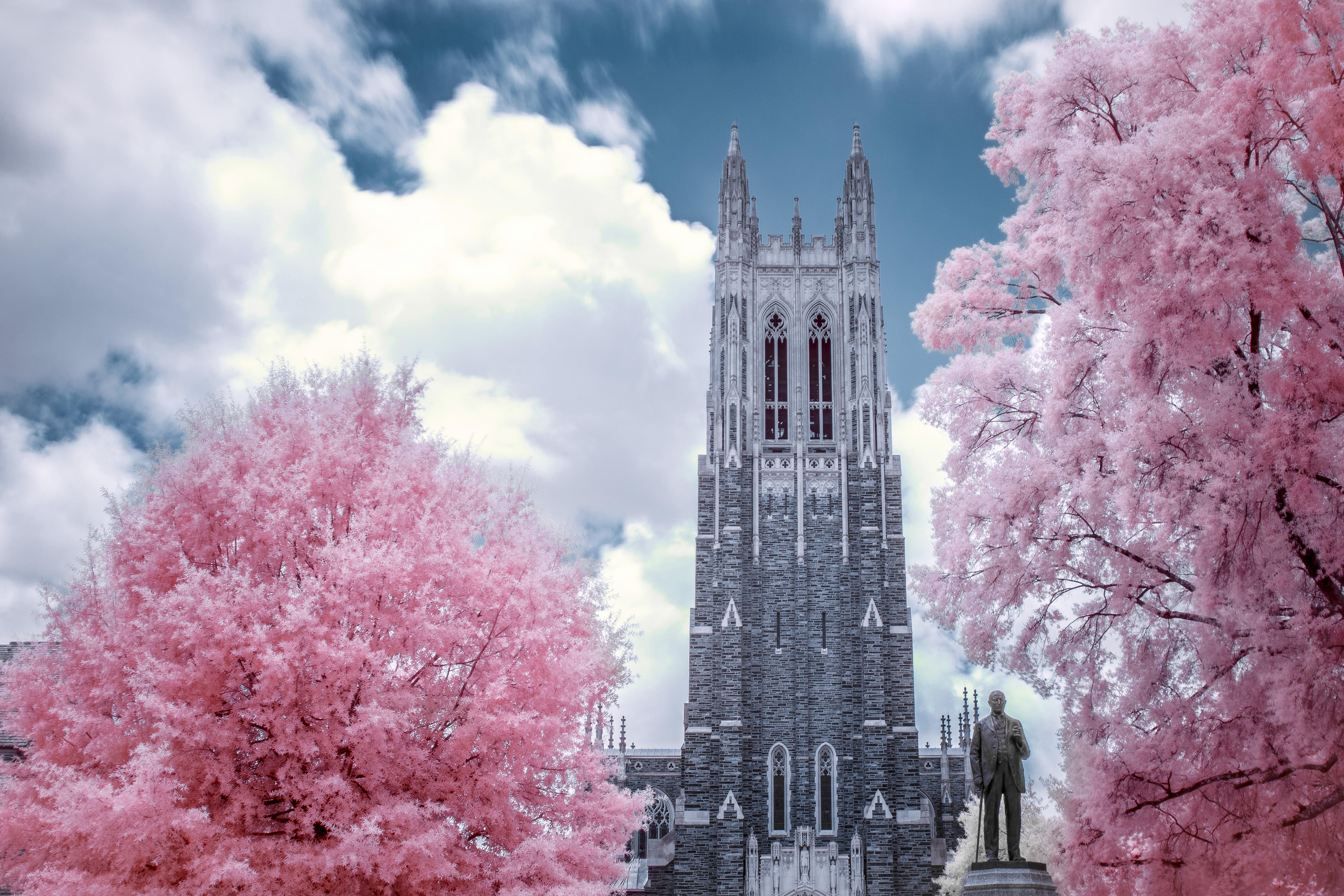 Infrared picture of Duke University's chapel | Scrolller