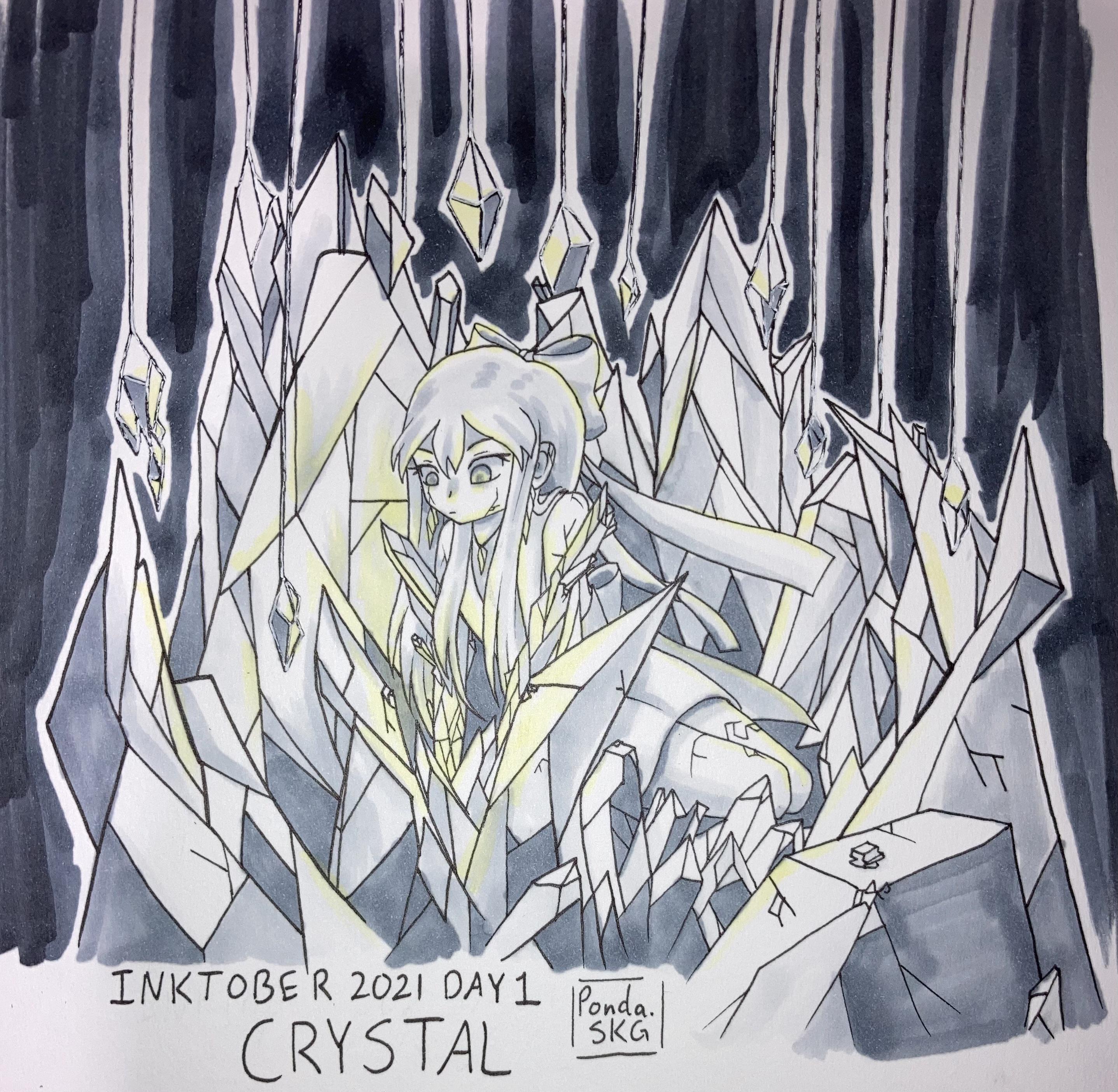 Inktober 2021 Day 1 : Crystal | Scrolller