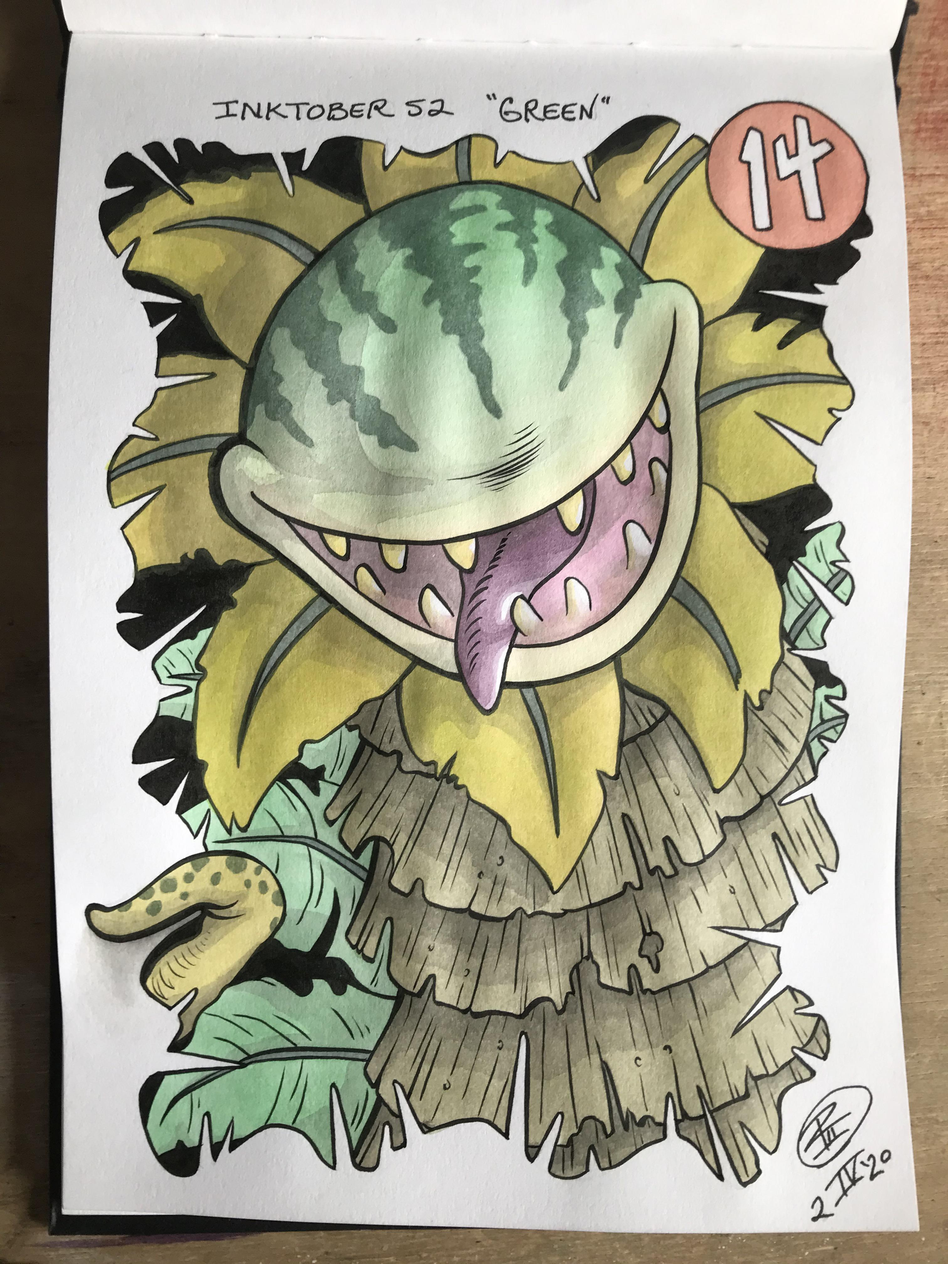 Inktober52 no 14 green | Scrolller