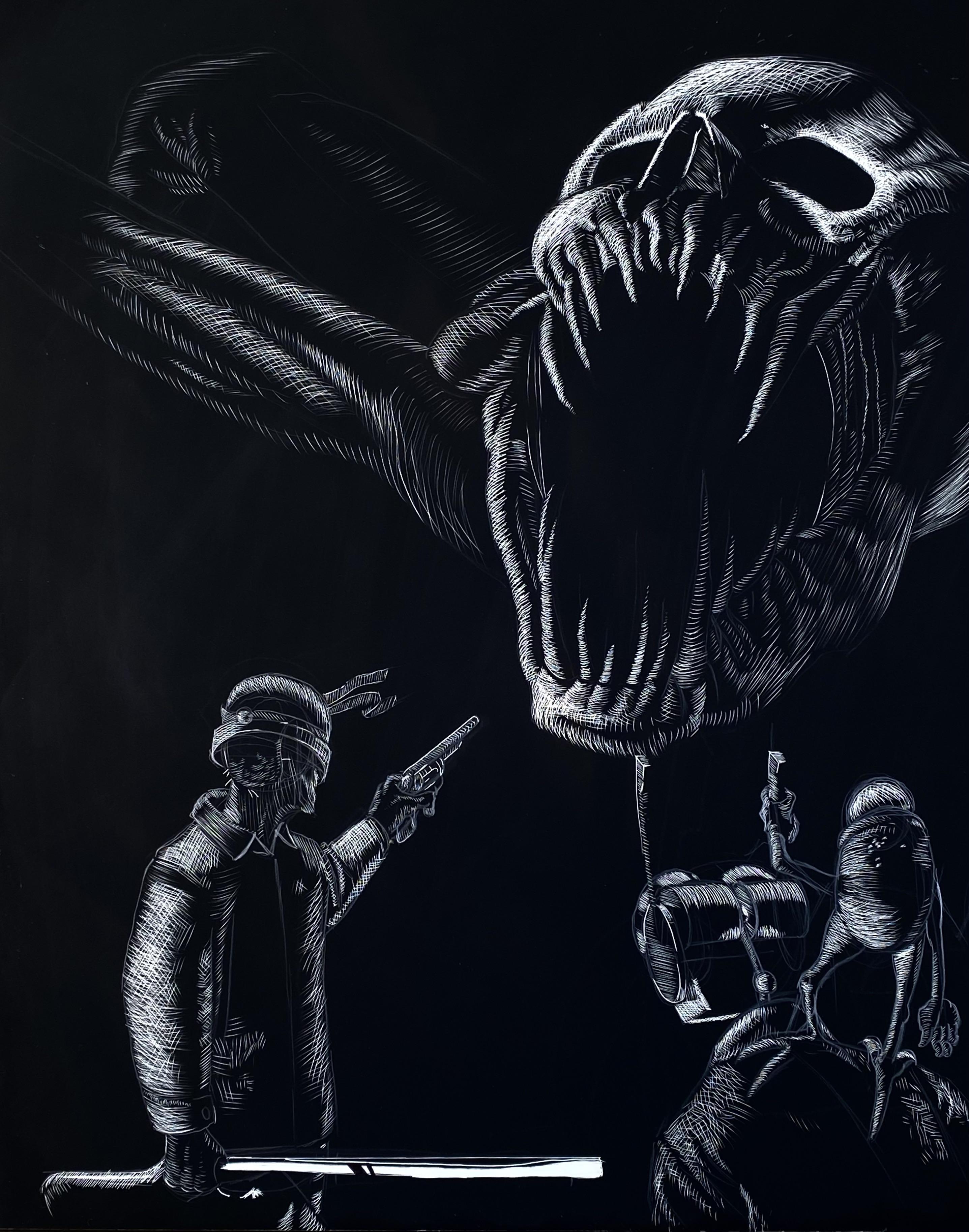 (Insert one-liner), me, scratchboard, 2021 | Scrolller