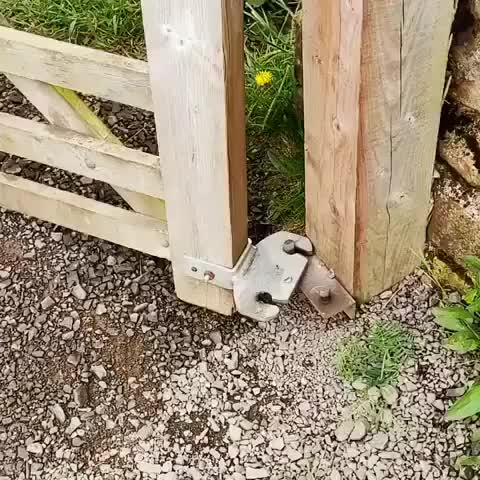 Rising gate hinge. | Scrolller