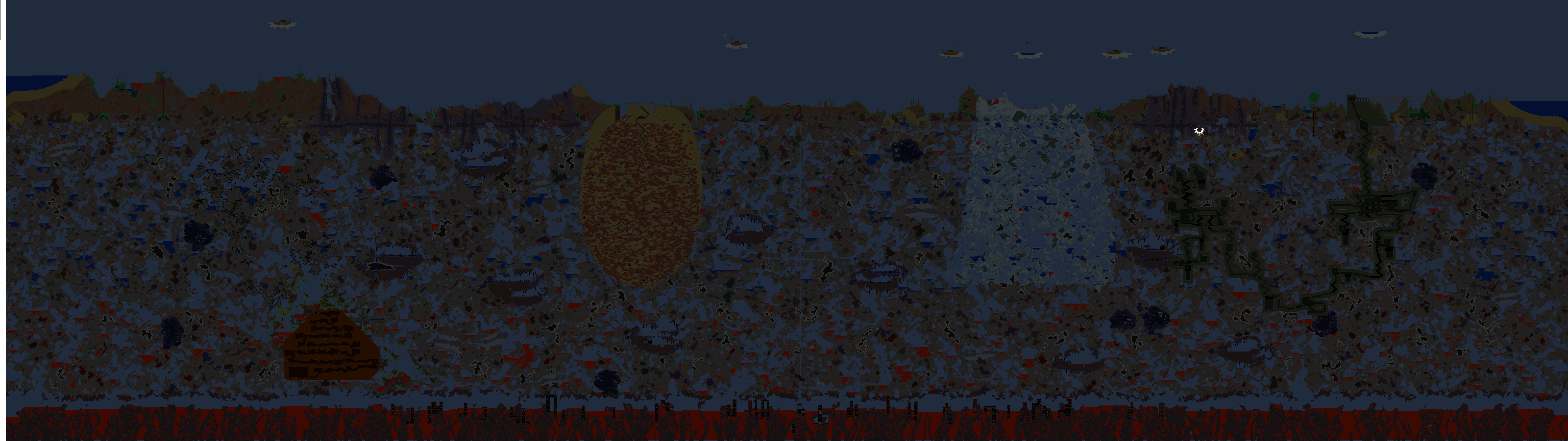 Interesting meteorite spawn. Note that jungle was almost entirely overriden by glowing moss ...