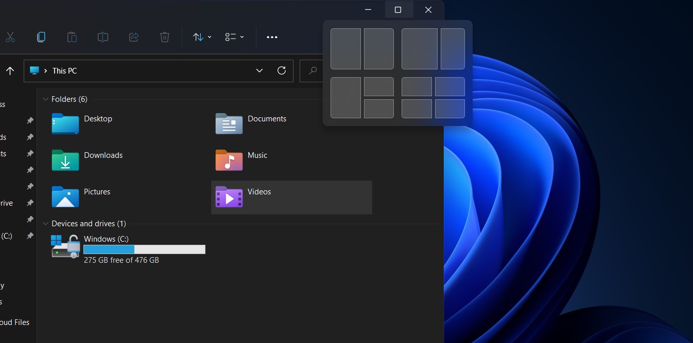 Is there any way to access snap layout on touchscreen? | Scrolller