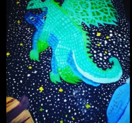 it's a panting two dragons in outer spaces. painting by me | Scrolller