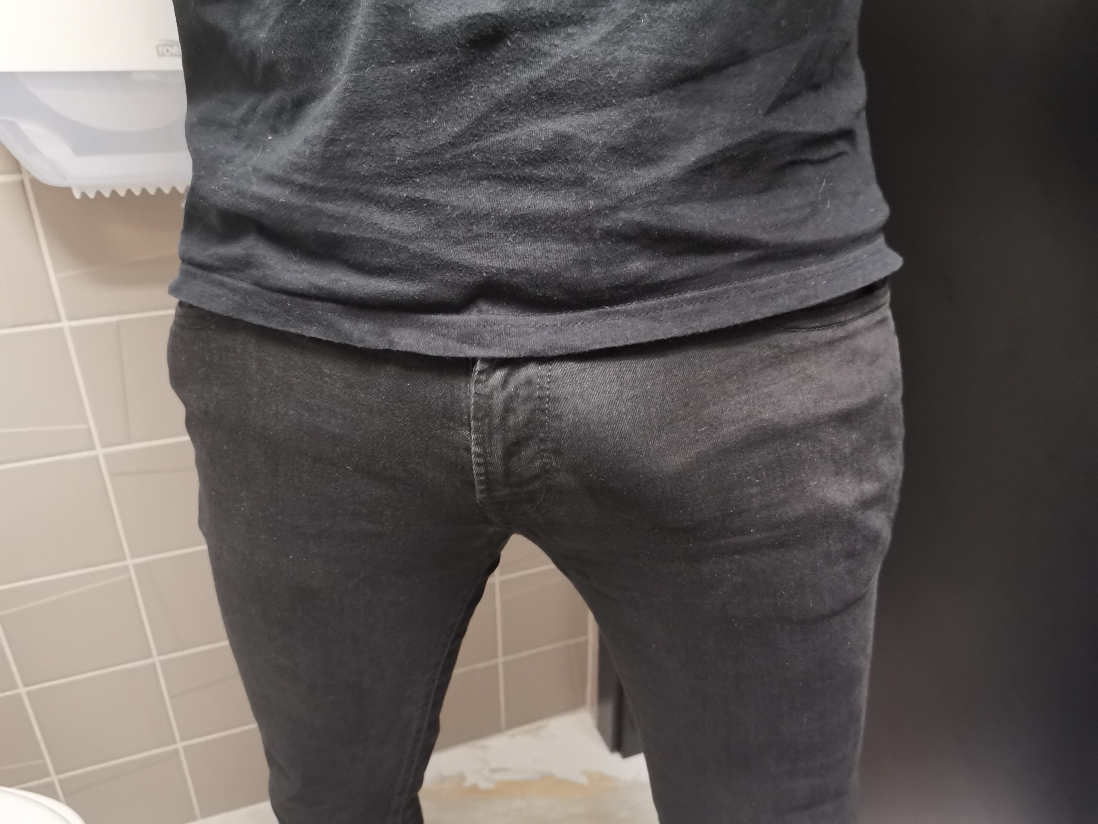 It's subtle, but it's there. Going commando at work is always exciting. | Scrolller