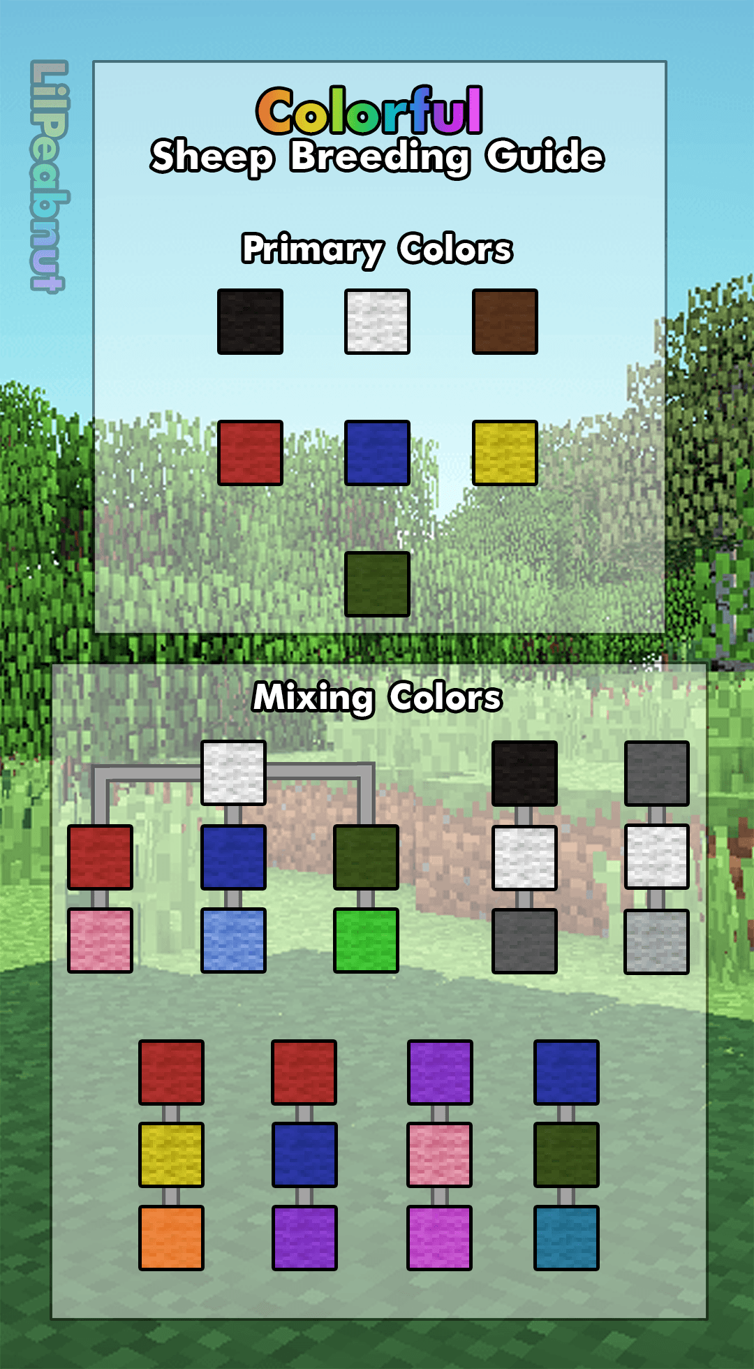 Minecraft sheep color guide. | Scrolller