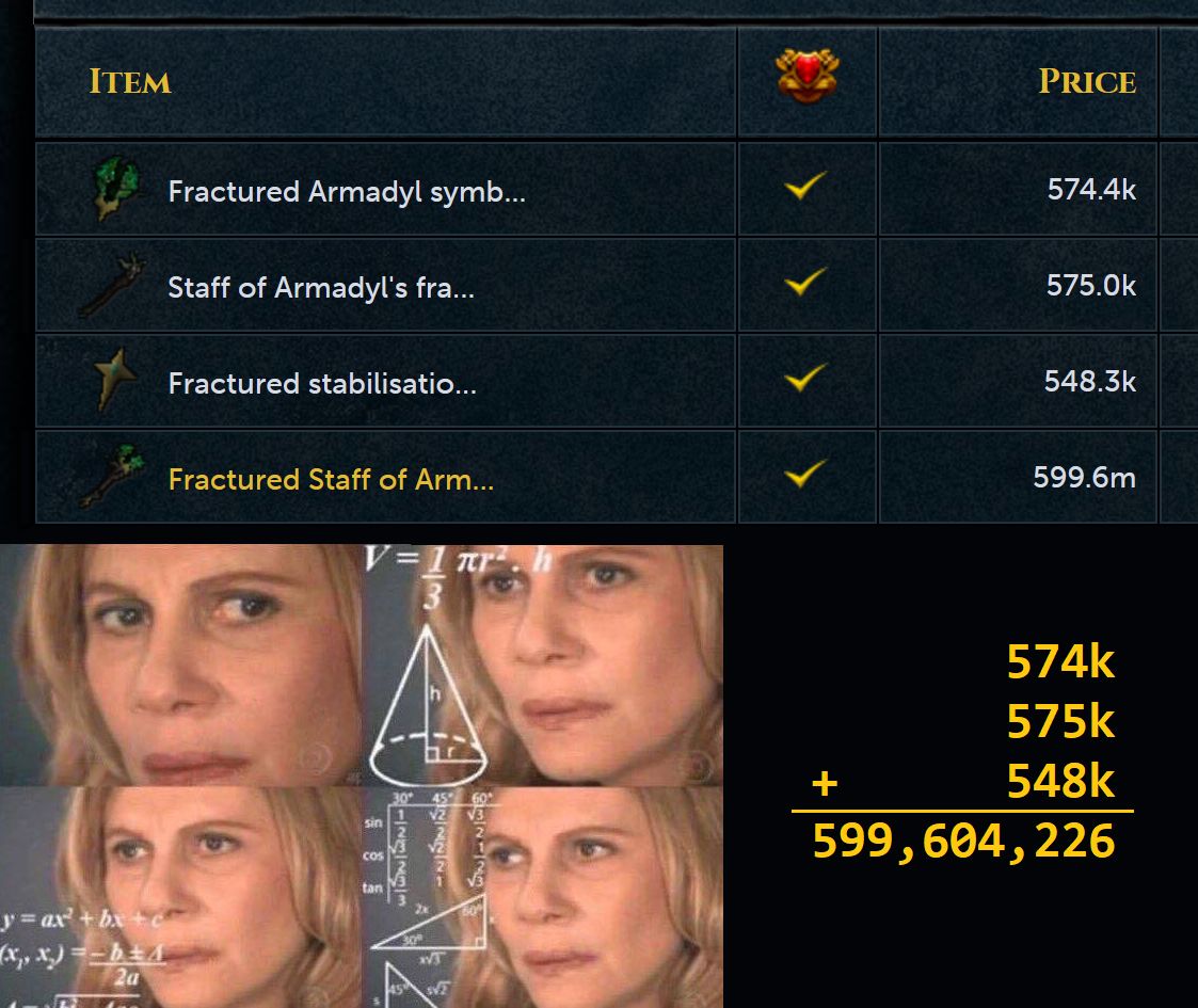 Jagex setting t95 staff part prices be like | Scrolller