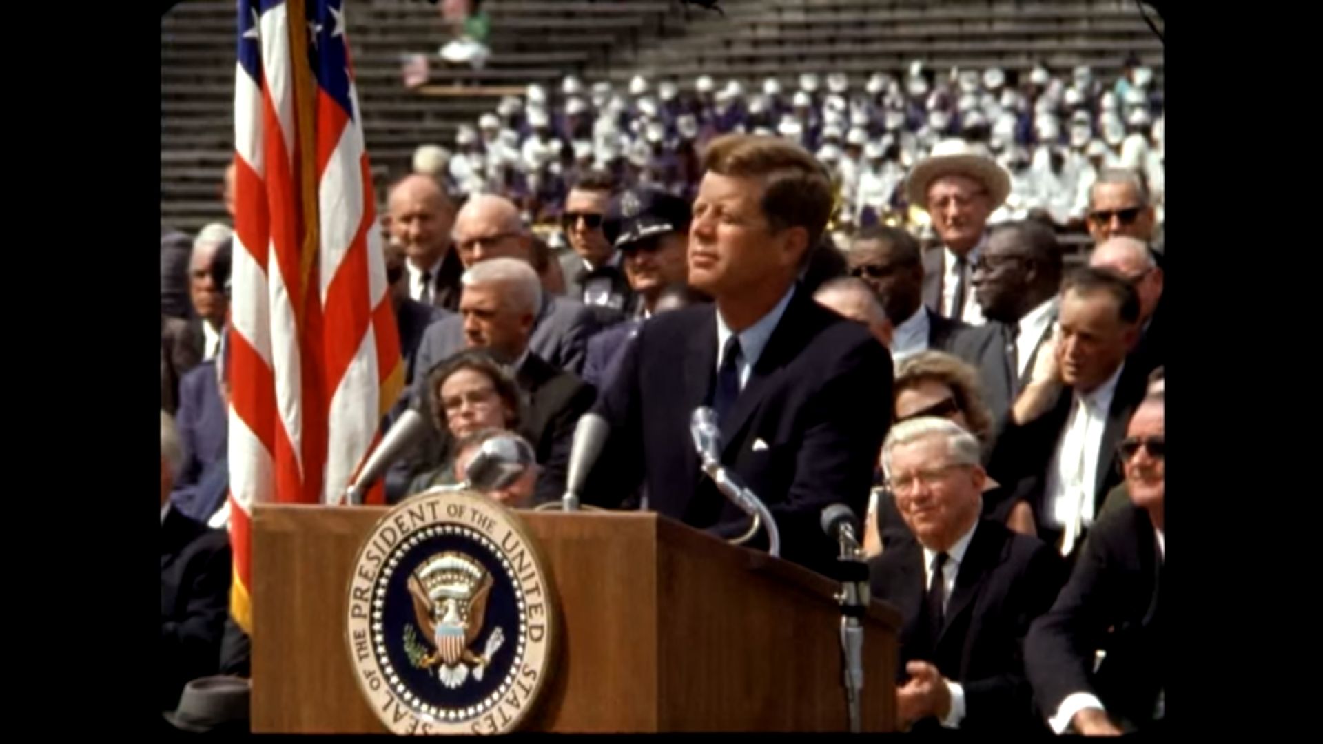 John Fitzgerald Kennedy looking presidential at Rice University, September 12, 1962 | Scrolller
