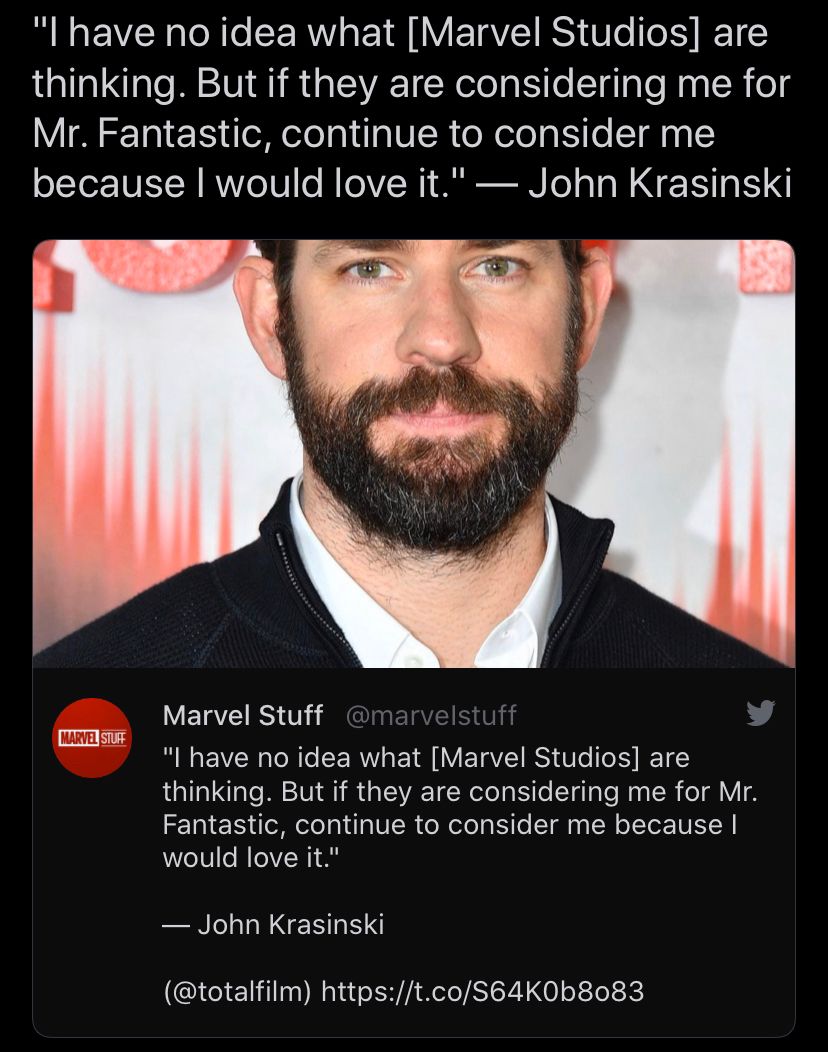 John Krasinski loves the idea of playing Mr. Fantastic | Scrolller
