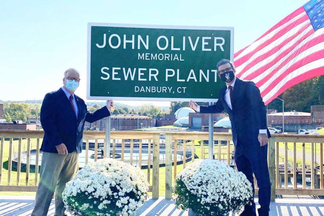 John Oliver visiting Danbury for renaming of John Oliver Memorial Sewage Plant. | Scrolller