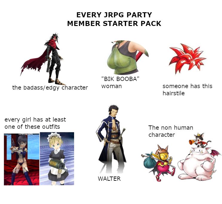 Jrpg party members starter pack | Scrolller