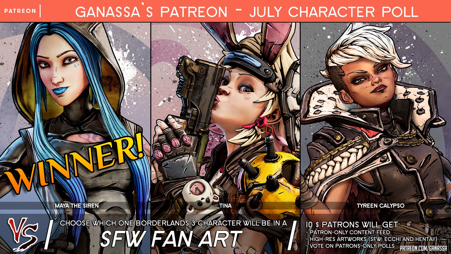 July Character Poll is closed! Maya The Siren win! | Scrolller