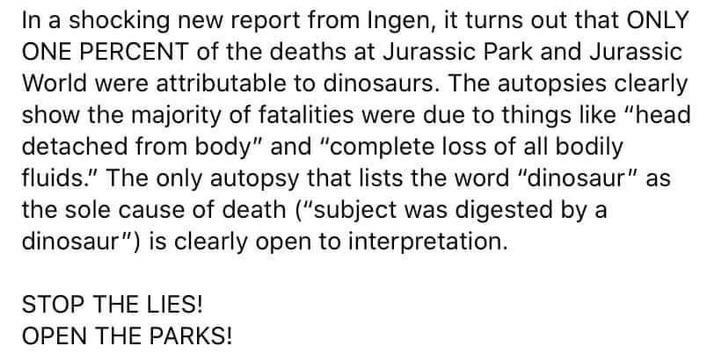 Jurassic Park analogies are always the best analogies. Always. | Scrolller