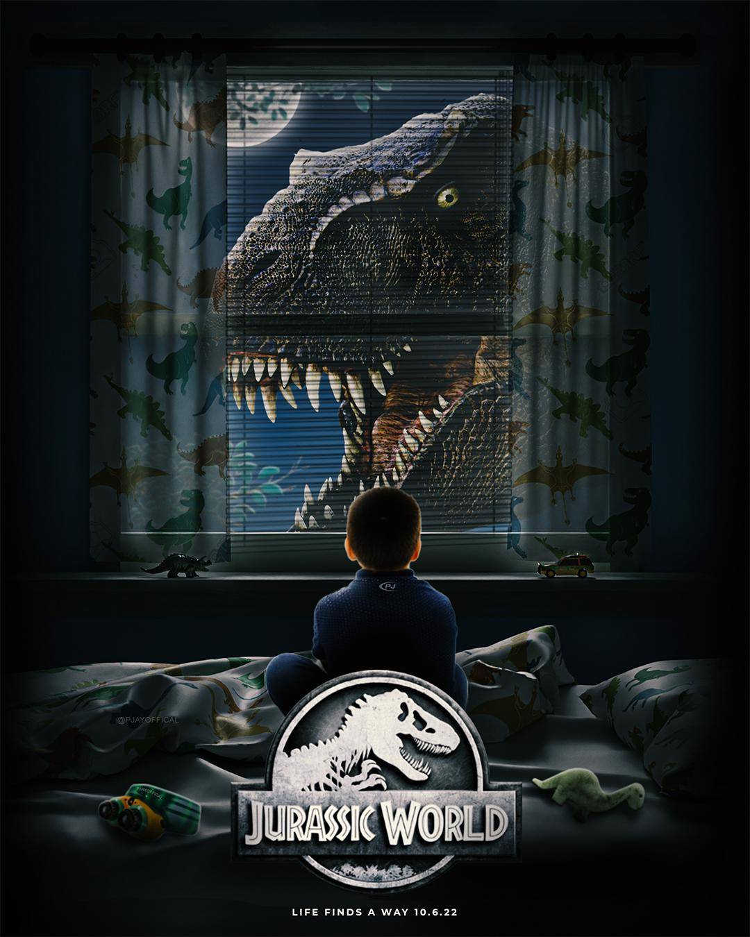 Jurassic World 3 ''There's a dinosaur in our backyard" movie poster I made | Scrolller
