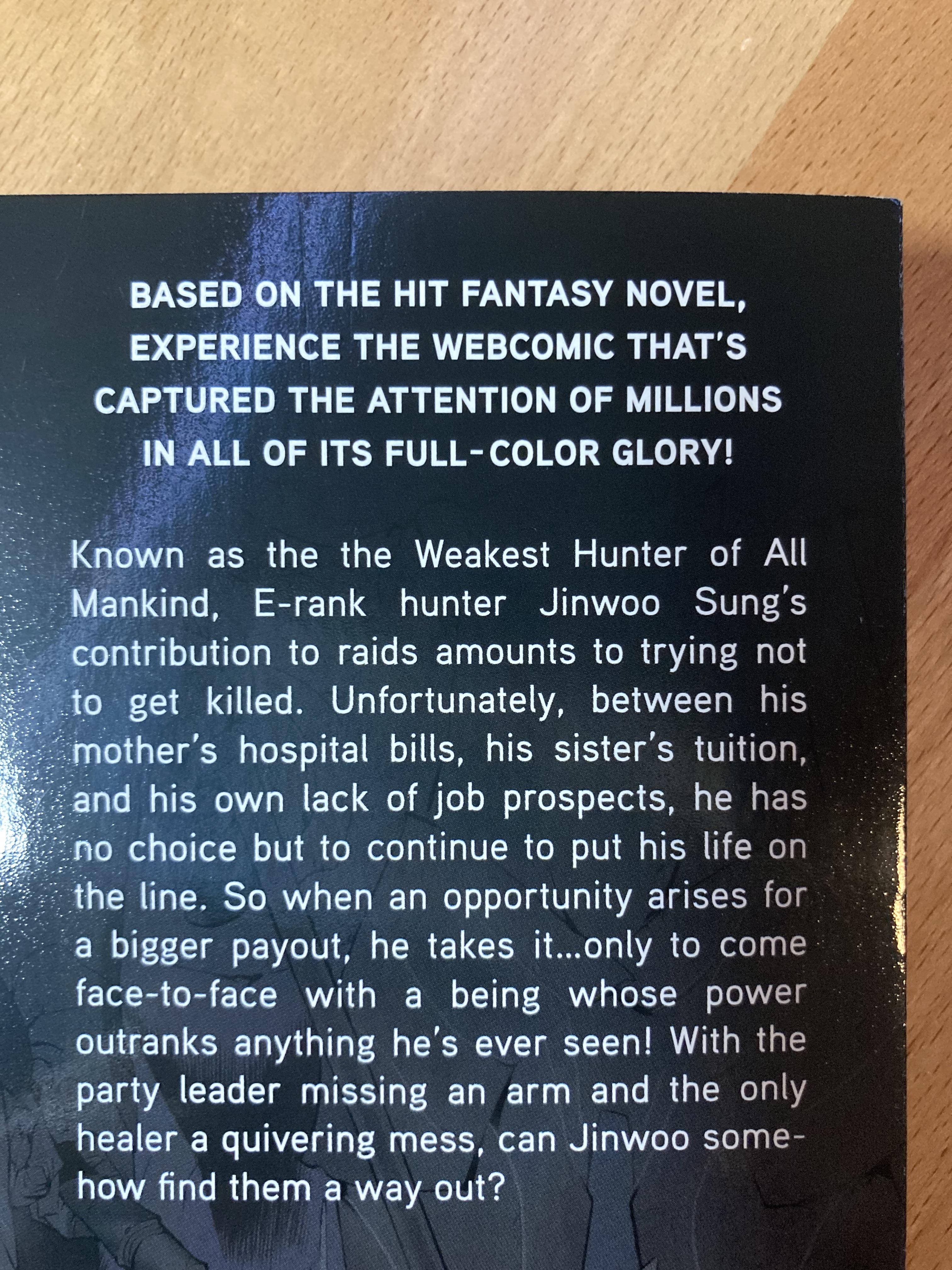Just bought the physical copy of the manhwa. There is a typo in the first line of the blurb 😬 ...