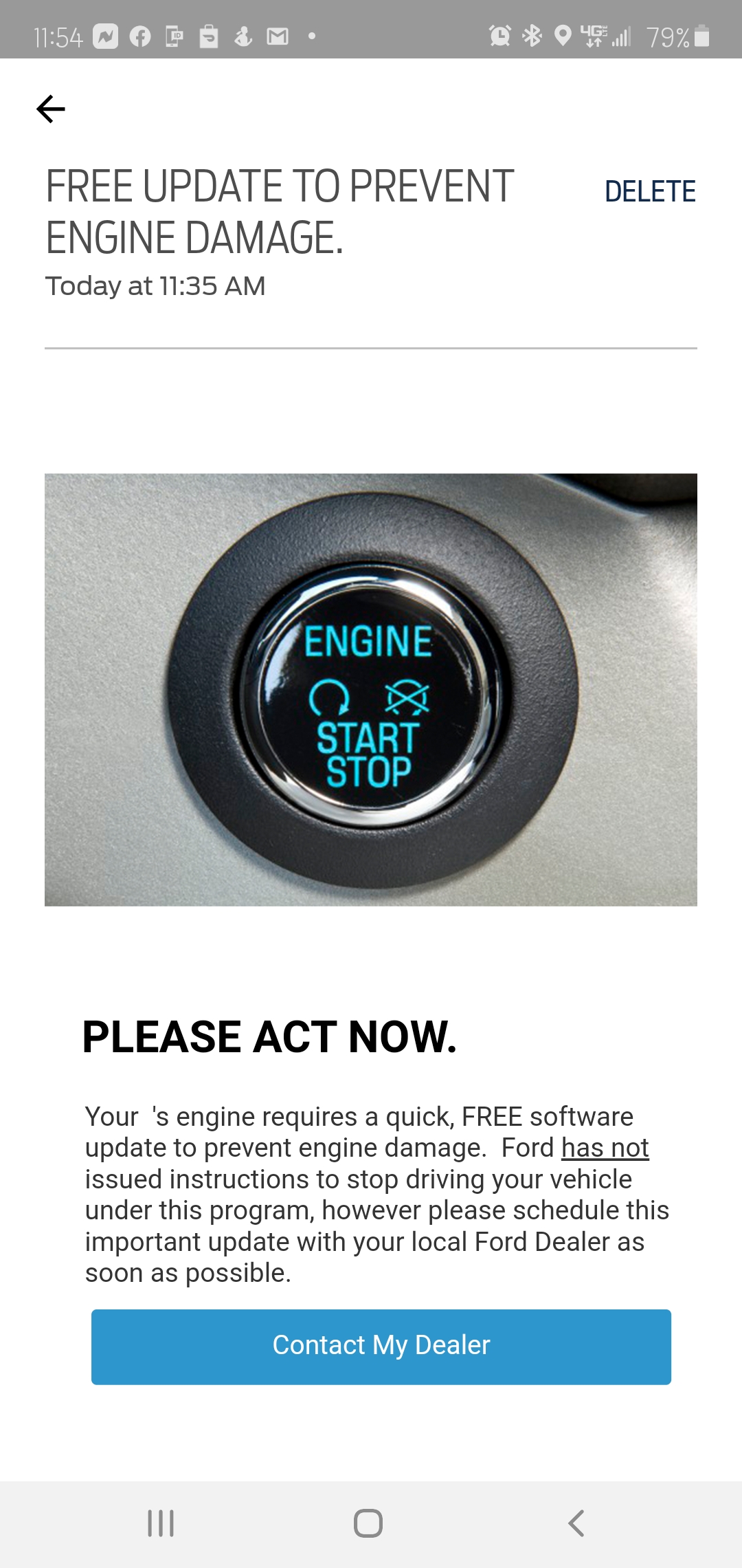 Just got this notification through the FordPass App. Any reference to what it might be? Already ...