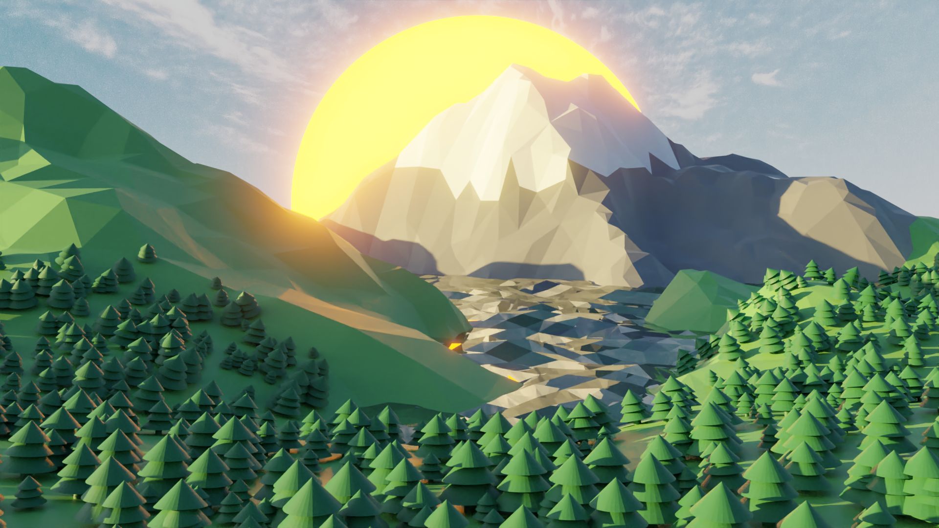 Just made my first low poly scene from the ducky 3d tutorial, really happy with how it turned ...