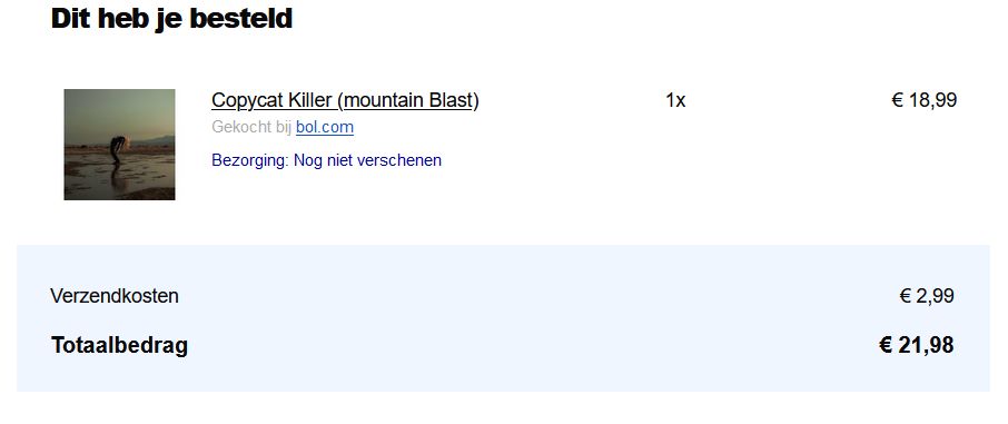 just ordered the green copycat killer vinyl! | Scrolller