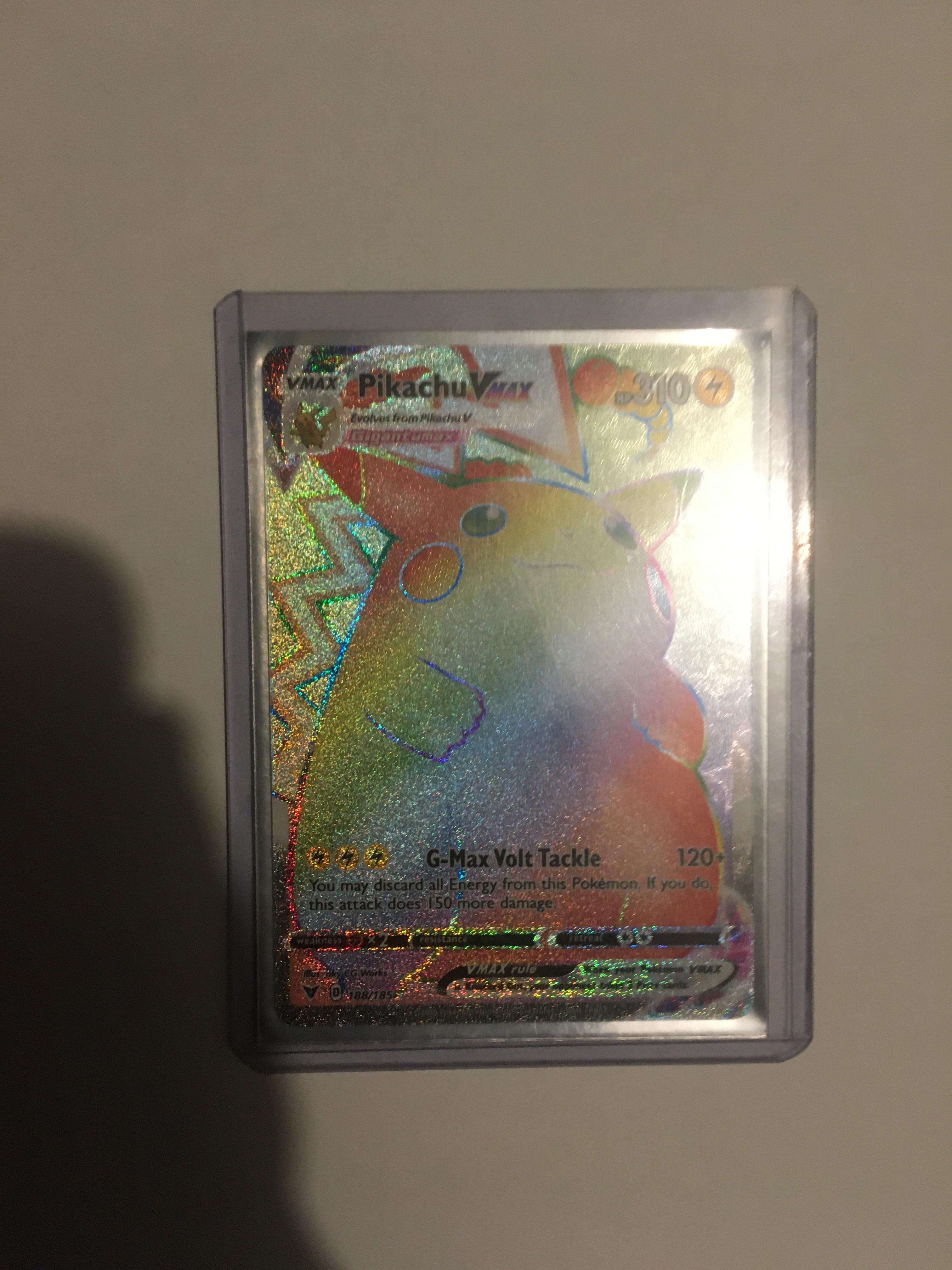 Just pulled a rainbow rare PIKACHU VMAX. Just wanted to show it to people. | Scrolller