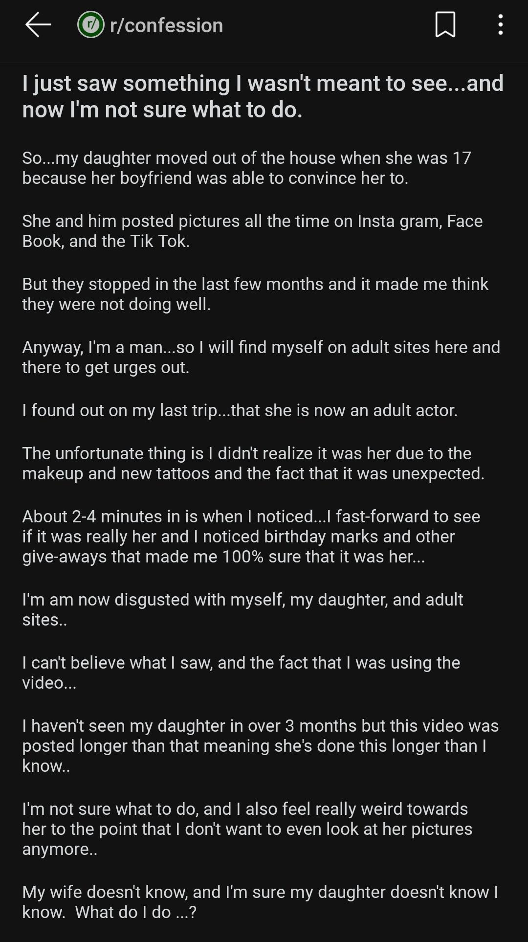 Just read this "Confession" is this incezt | Scrolller