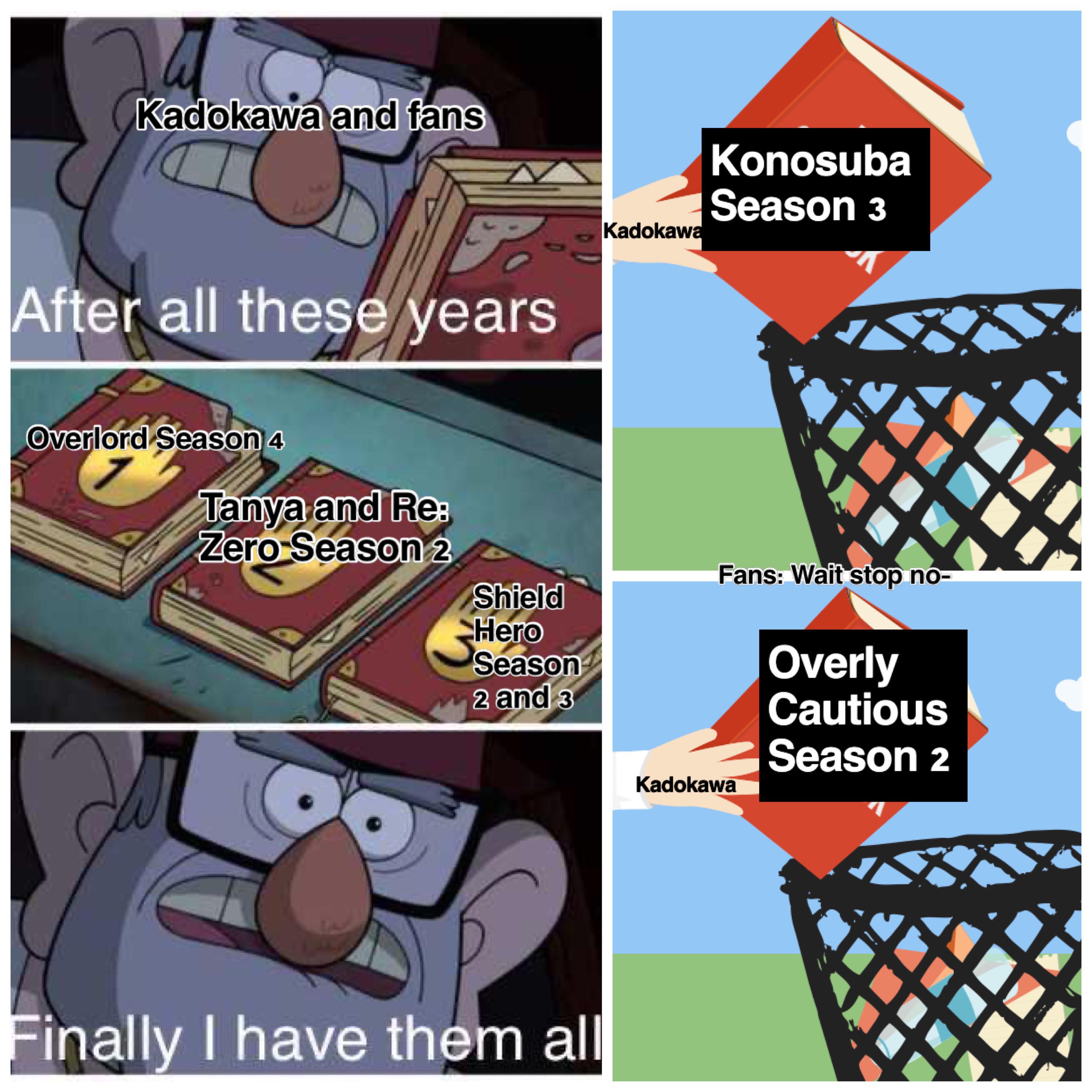 Kadokawa’s plotting on every Isekai they own except Konosuba...watch overly Cautious get a ...