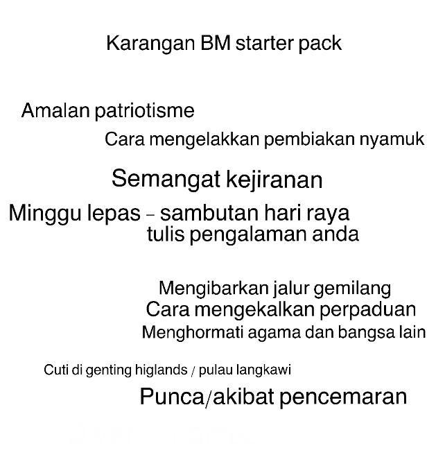 Karangan BM starterpack | Scrolller