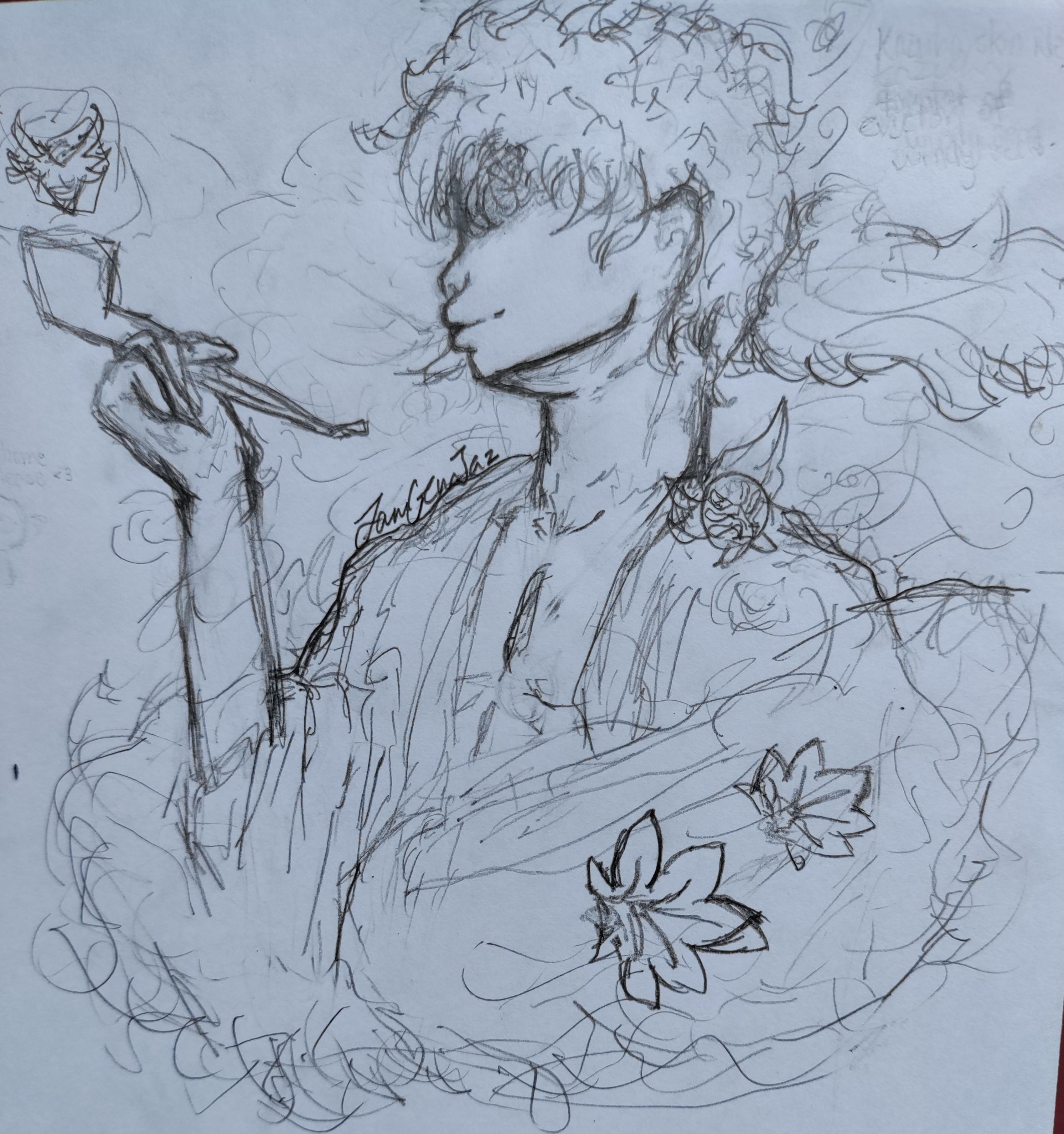 Kazuha Sketching | Scrolller